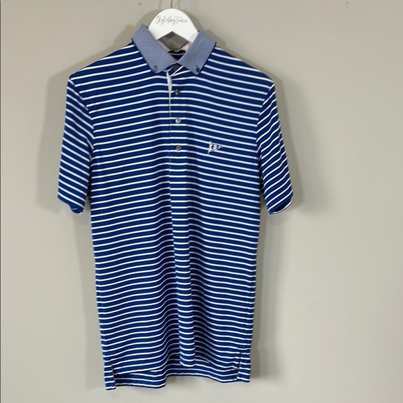 Greyson | Shirts | Greyson Polo Shirt Performance Mens Blue White Stripe Recycled Golf Sz M ...